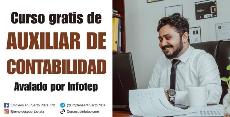 Curso gratis virtual de Auxiliar de Contabilidad, vía Infotep: Septiembre 2025