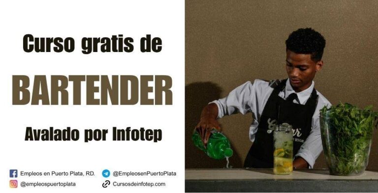 Curso gratis de Bartender, vía Infotep: Octubre 2025